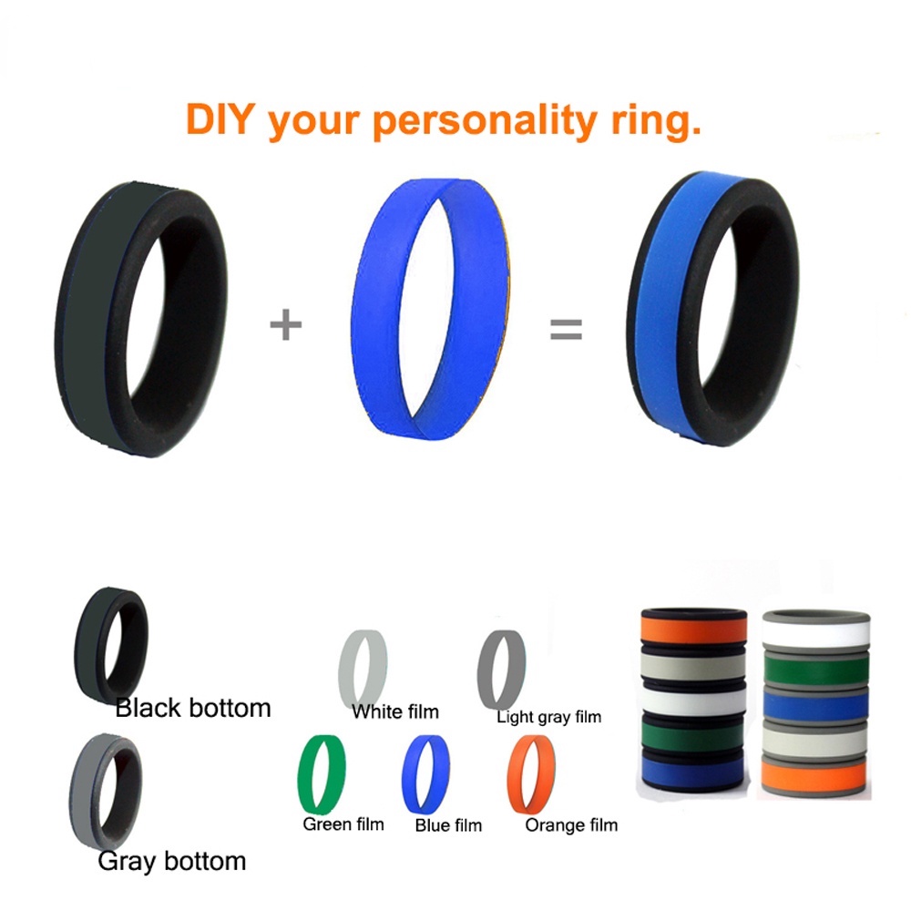 8mm Silicone Ring Hypoallergenic Flexible Sports Silicone Rings DIY ...