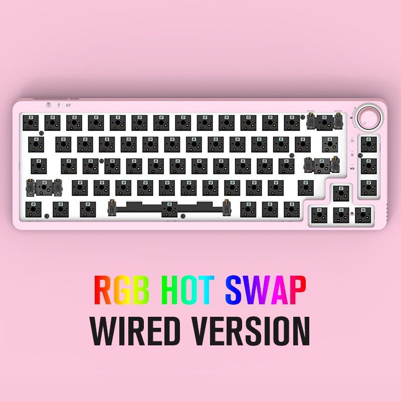 TOM680 TM680 Mechanical Keyboard Kit DIY Hot-swappable 3 Modes RGB ...
