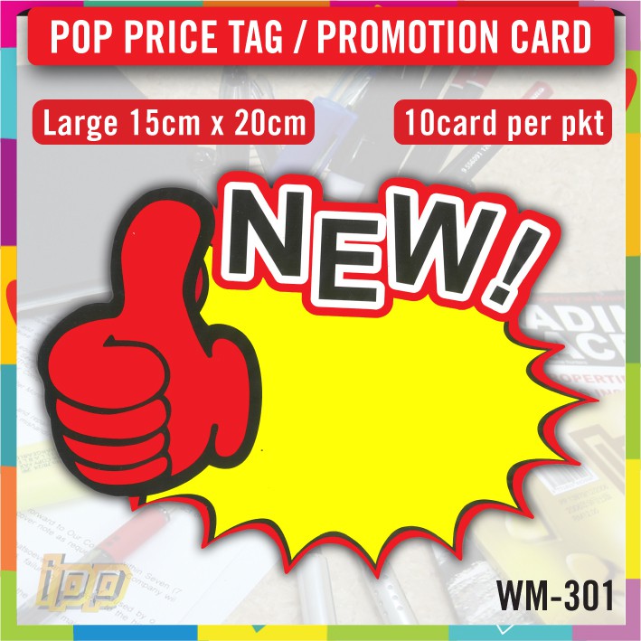 POP Price Tag Cards / Thumbs Up Pop Price Tags / Jualan Tag Label ...