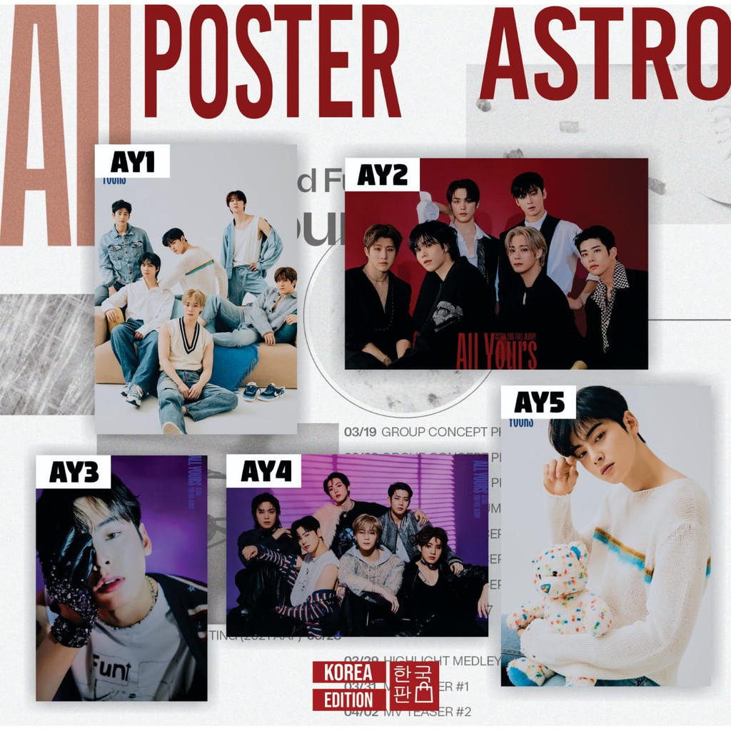 NEW CATALOG ASTRO Poster " All Yours " Kpop Cha Eun Woo Jinjin MJ ...