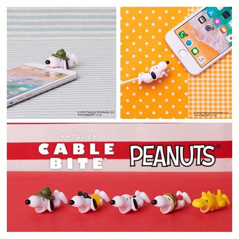 Cable Bite Snoopy Model Peanuts Protector compatible for iPhone Cable ...