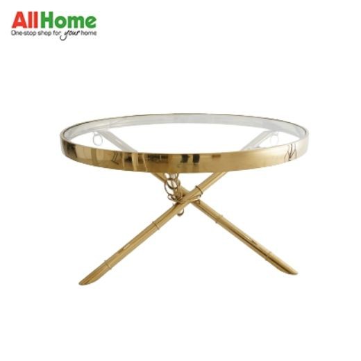 Shira Center Table/Glass Top/Golden Stainless Steel Frame | Shopee ...