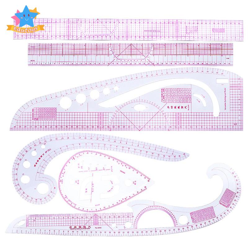 Pretty 6pcs French Curve Metric Ruler Set Sewing Tool for Dressmaker ...