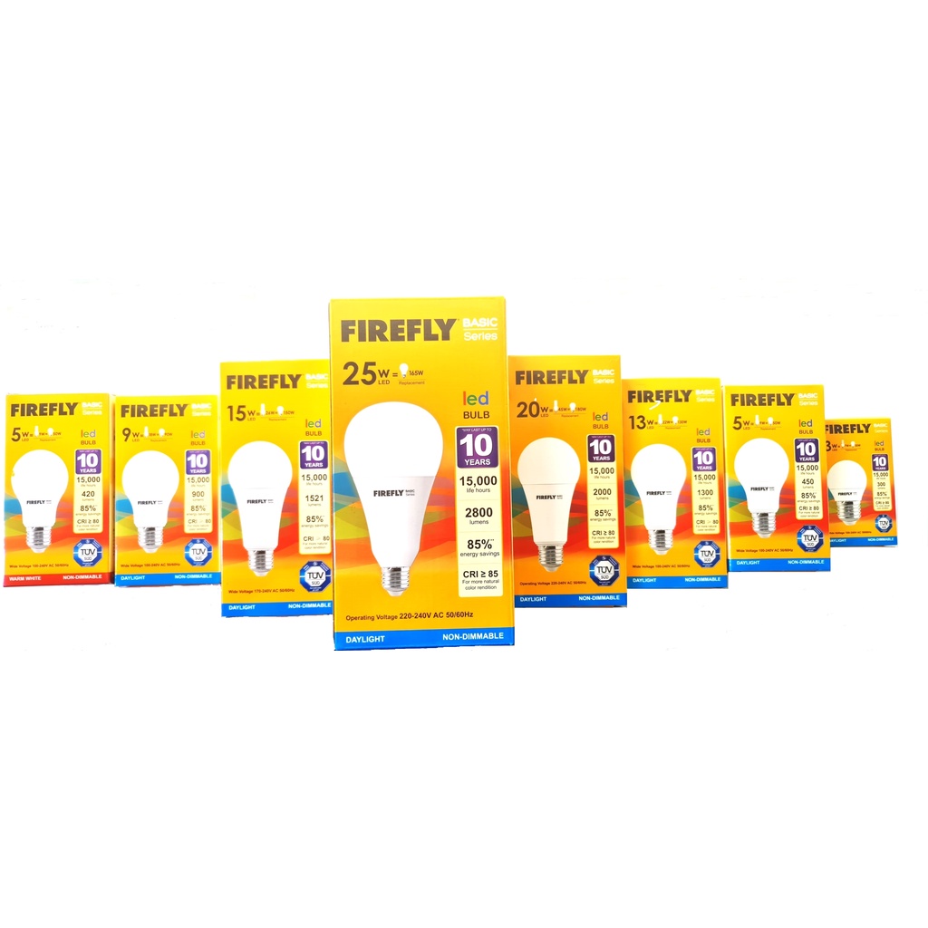 Firefly Led Bulbs Basic Series Daylight and Warm White | Shopee Philippines