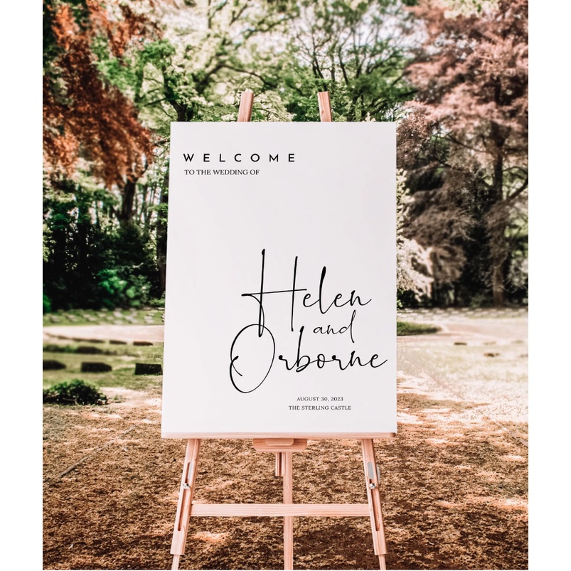 Minimalist Welcome Signage Board / Minimalist Wedding Signage | Shopee ...