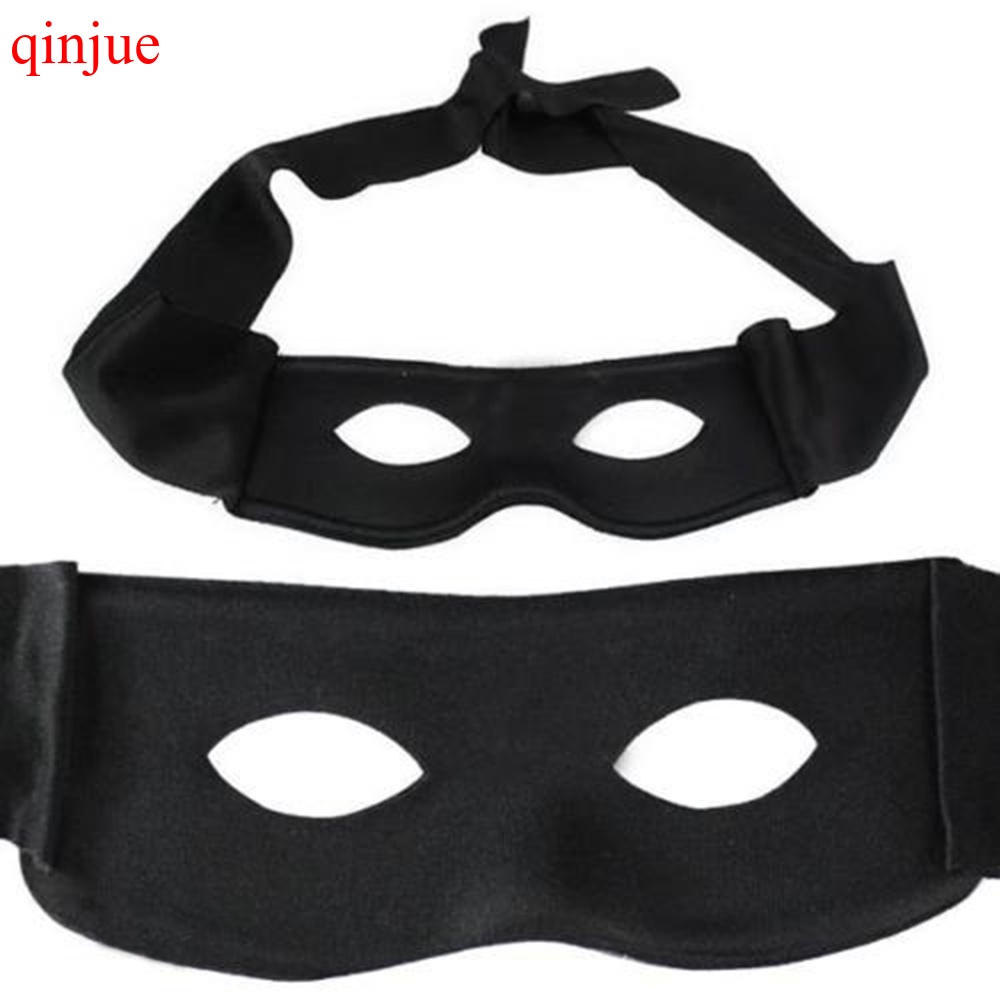 QINJUE Halloween Masquerade Half Mask Zorro Bandit Ninja Lone Ranger ...