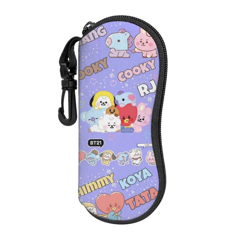 BTS BT21 Sunglasses Soft Case Ultra Light Neoprene Zipper Eyeglass Case ...