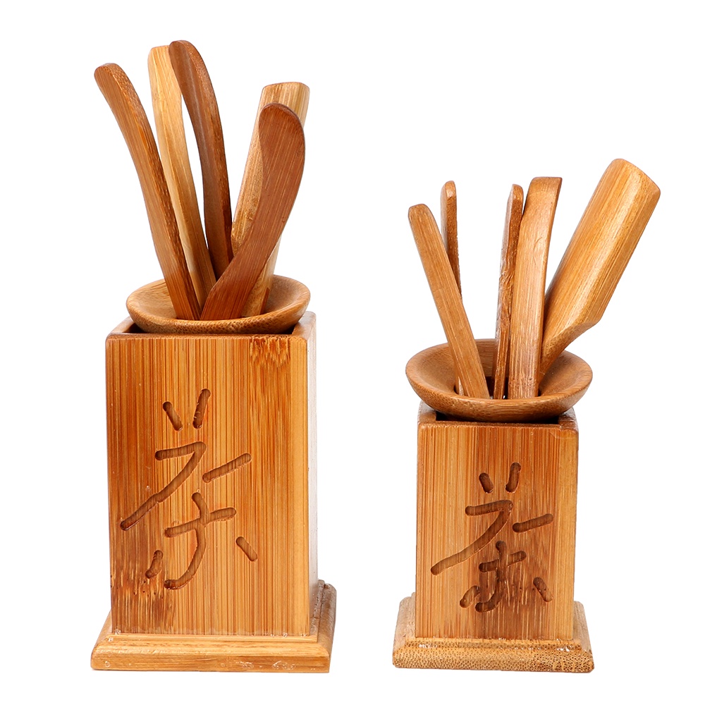 Chinese Bamboo Handmade Tea Tools Set Puer Knife Spoon Vintage Kung Fu ...