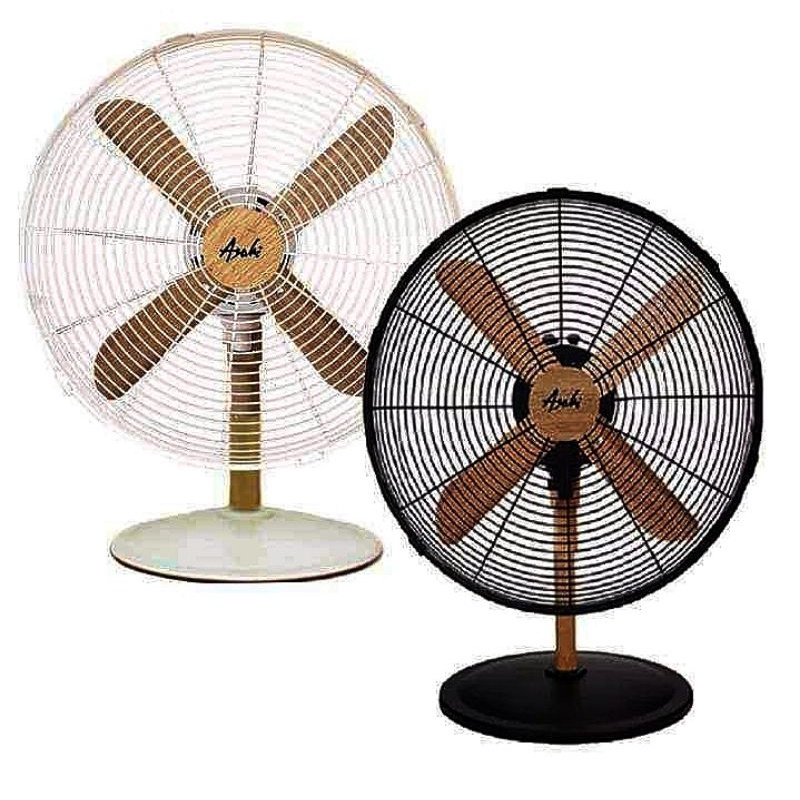 Asahi Desk Fan XF-6004 16" Wood Design 4-Leaves Metal Fan Blade Design ...