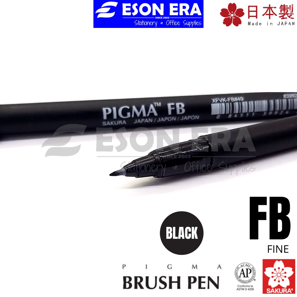 Sakura Pigma Brush Pen FB / MB / BB - Fine / Medium / Bold - Black | Shopee Philippines