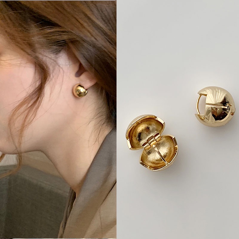 Silver/Gold Elegant Lady Round Ball Earring Ear Studs Jewelry Accessory ...