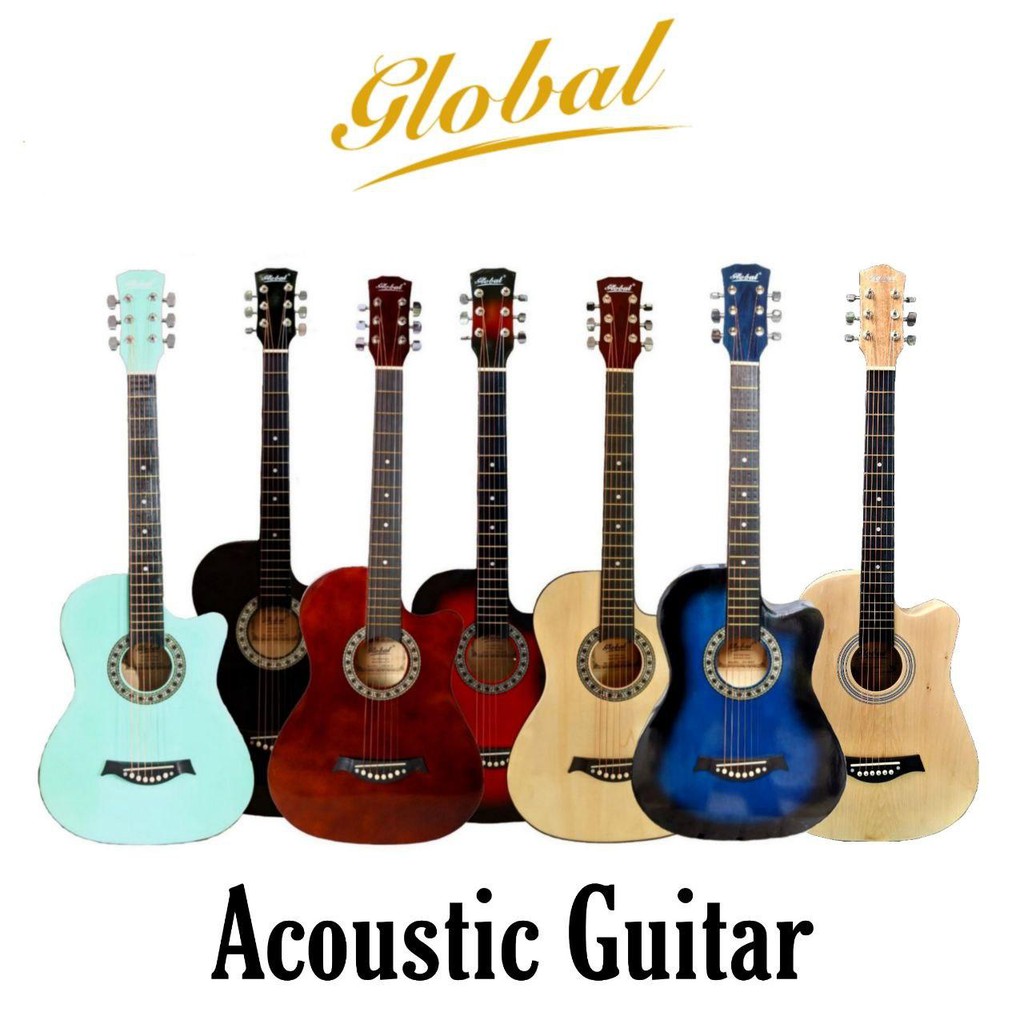 Global Acoustic Guitar AW 863 w/ Guitar Bag, Capo, and Strings | Shopee ...