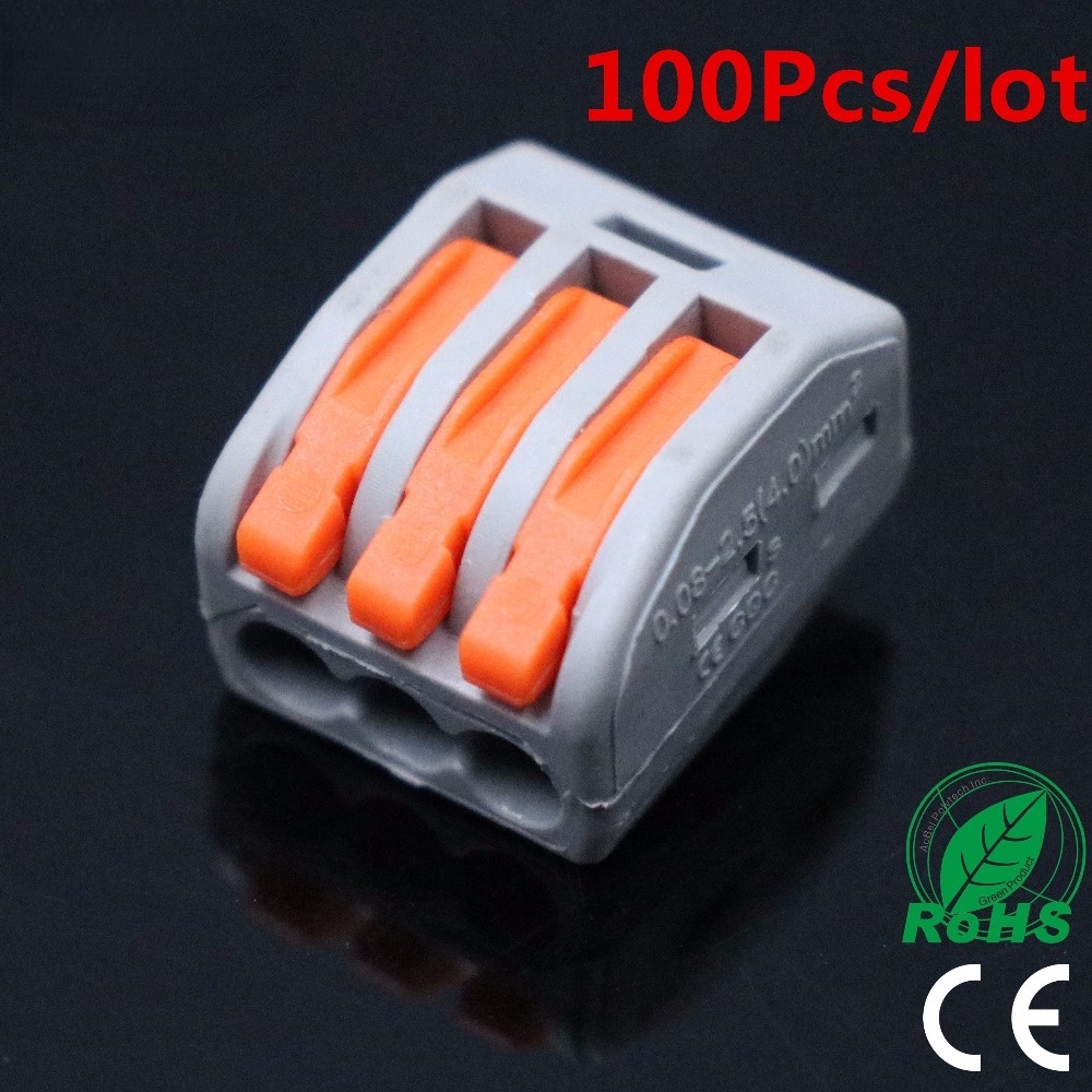 100Pcs 3P 3 Pins Mini Fast Quick Universal Compact Cable Wiring ...