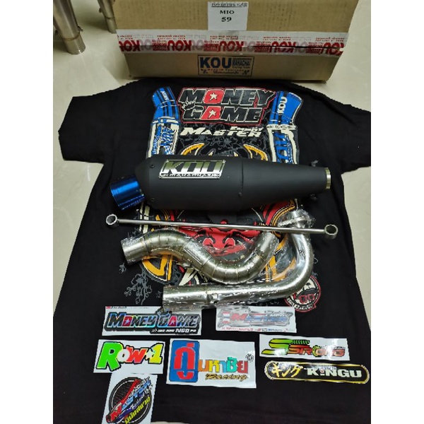 KOU power pipe v3 dream cut black & legal pcx 160 Wave 100, 125, Mio ...