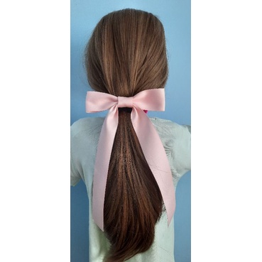 HAZEL bow long tail off white cream hairclip ribbon headband hairbow ...