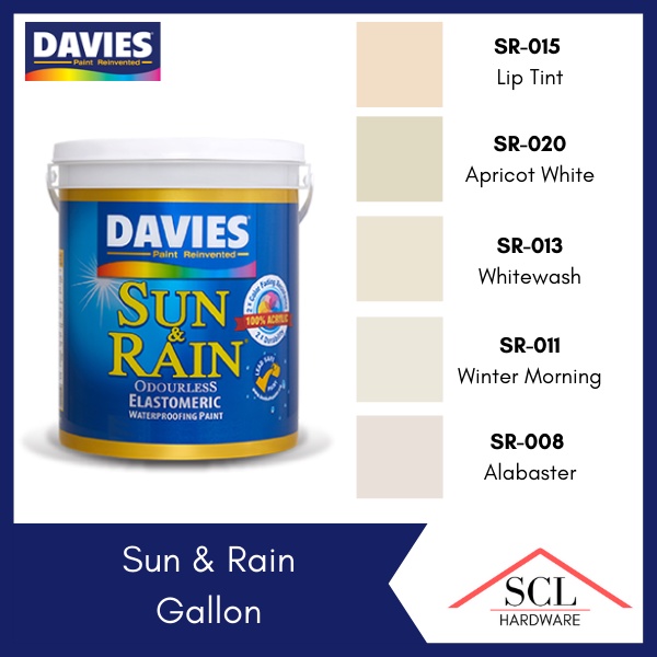 DAVIES Sun & Rain BEIGE / PINK / LIGHT BLUE 4 Liters / 1 Gallon Light ...