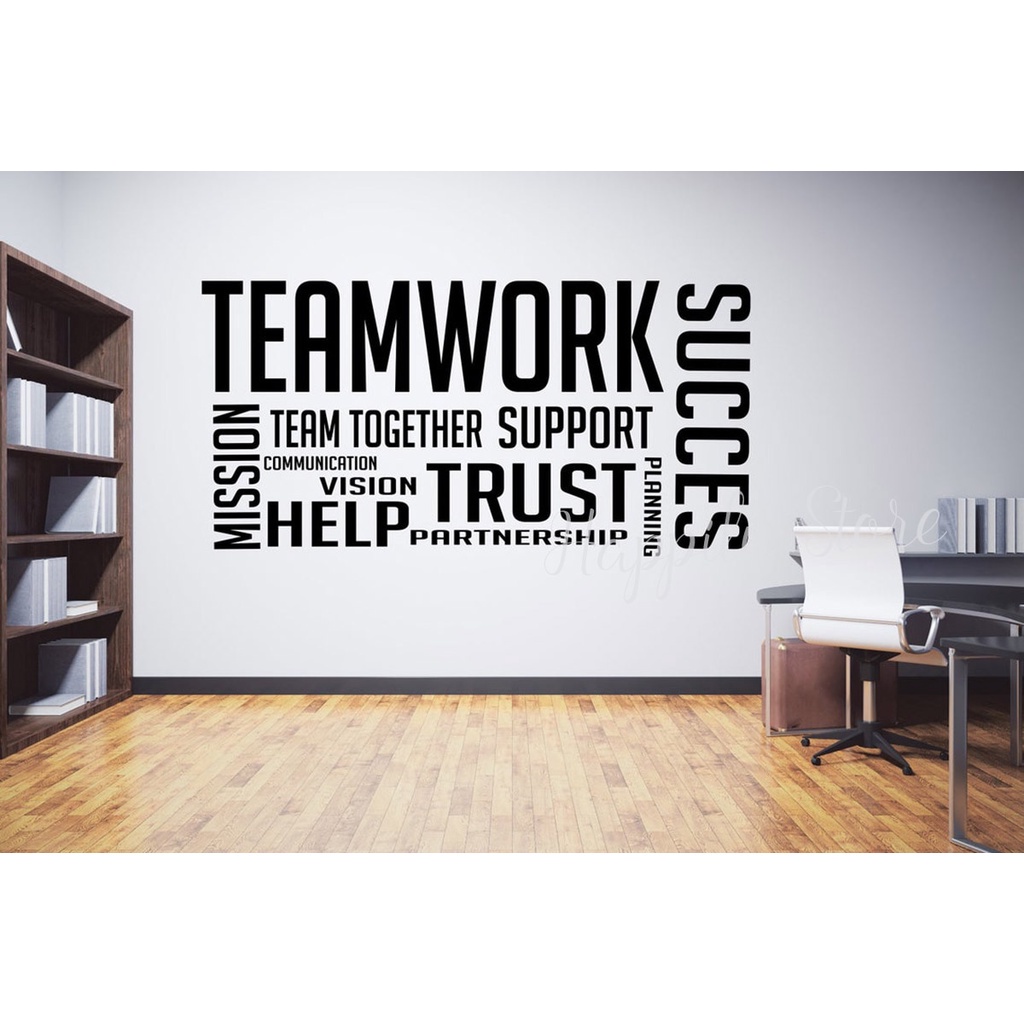 Teamwork Success Office Decor Wall Stickers Removable Motivational ...