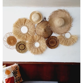 Rattan Wall Decor Set of 9/Boho Decors/Raffia Decor/ Raffia Boho ...