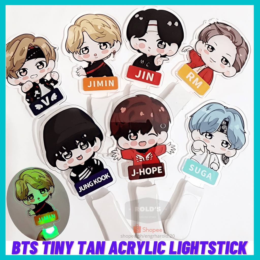 B/T/S Tiny Tan Chibi Acrylic Lightstick 7-color LED UV Print (colored ...