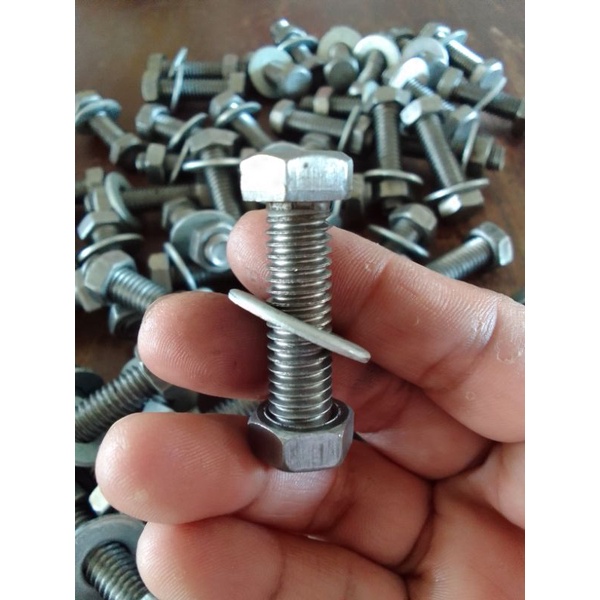 Bolt and Nuts with waser 3/8x1 1/2 50 pieces | Shopee Philippines