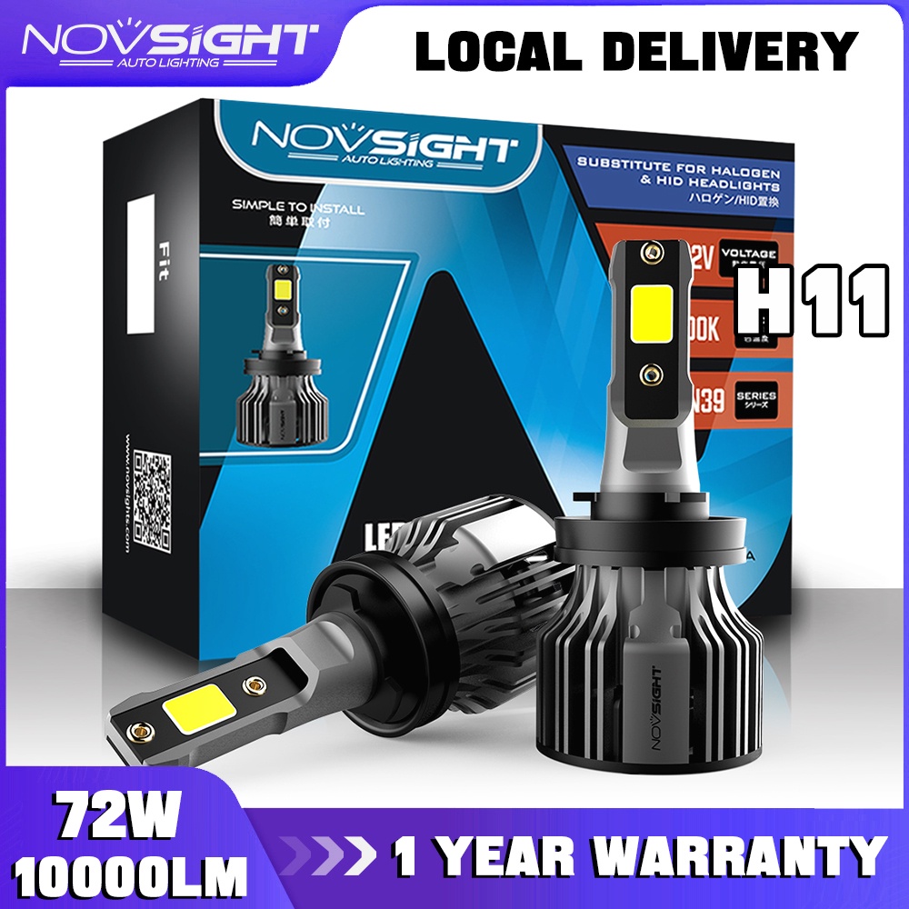 Novsight 2PCS 72W LED Car Headlight A500-N39 H11 6000K White LED Car ...