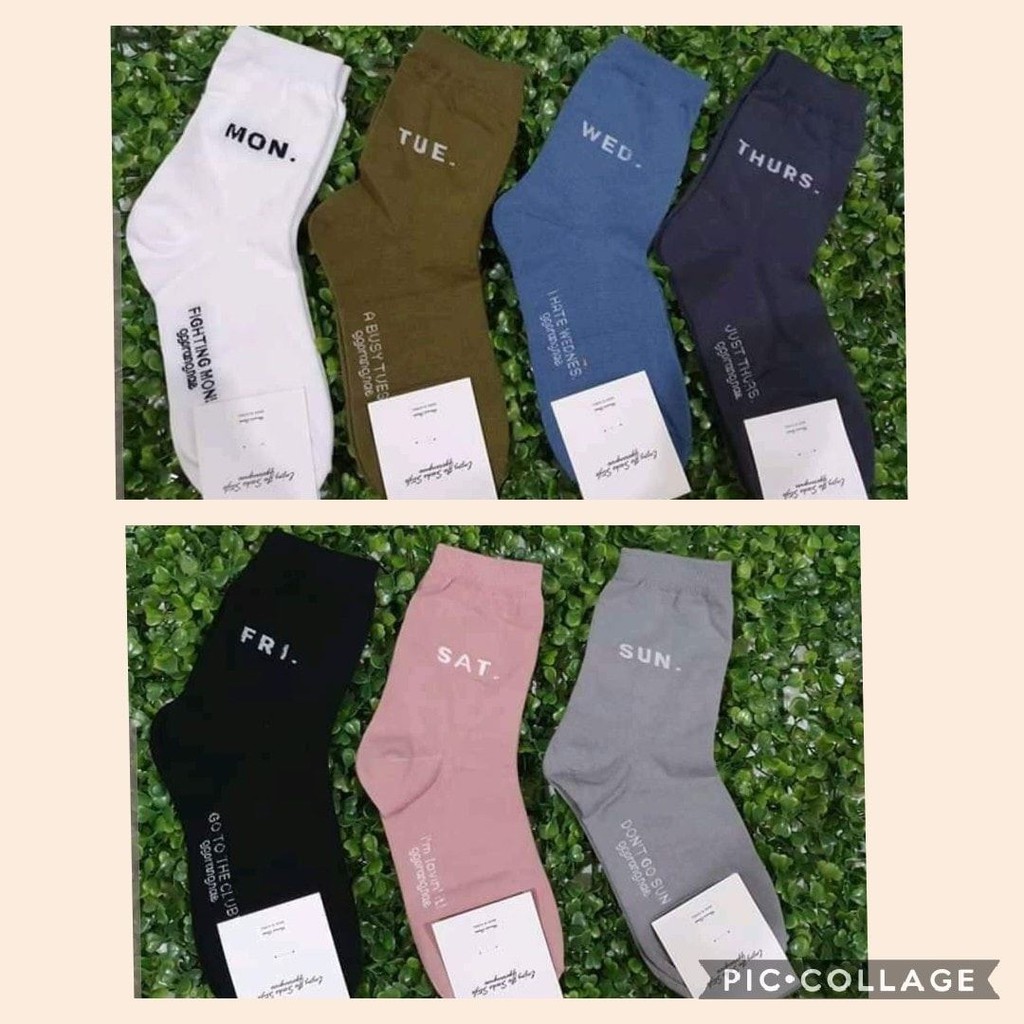 Iconic Korean Socks Everyday Monday Tuesday Wednesday Thursday Friday ...