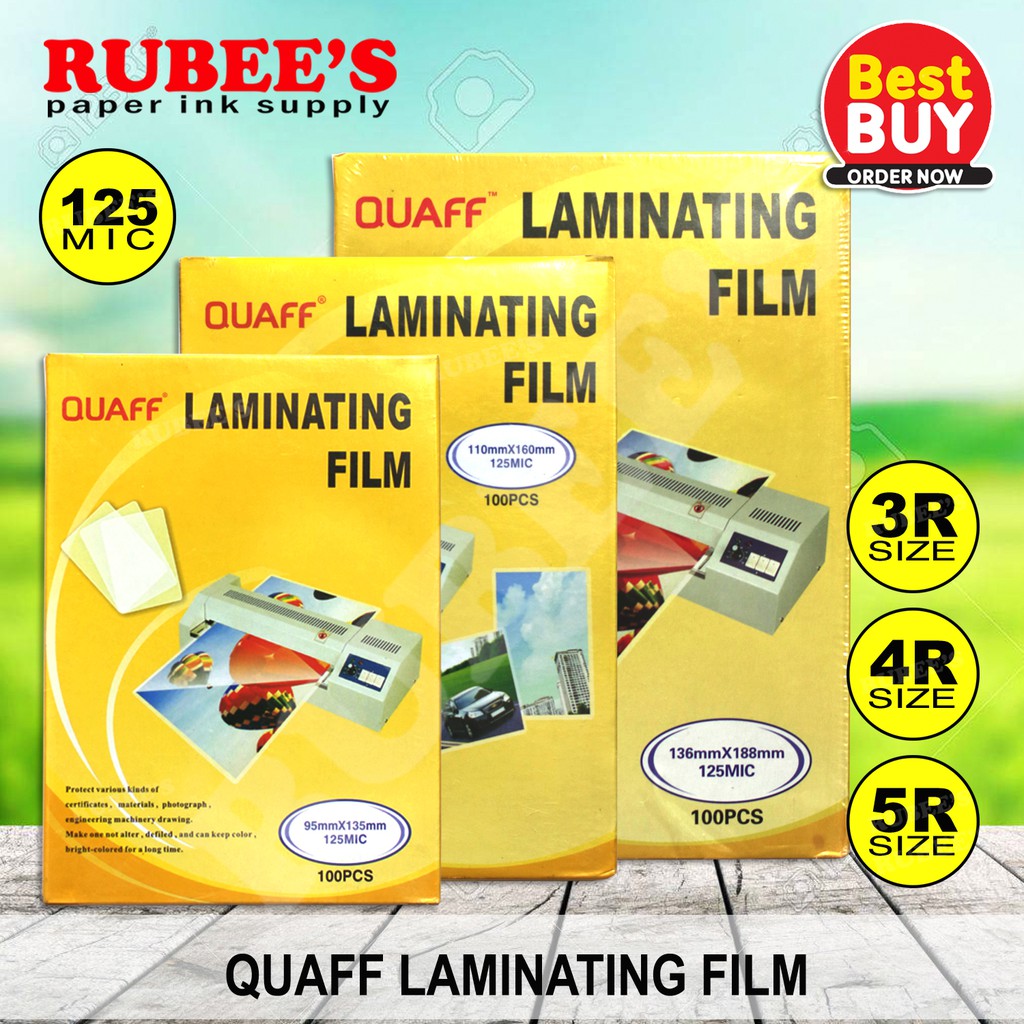 QUAFF LAMINATING FILM 5R , 4R , 3R 125 MICRONS | Shopee Philippines