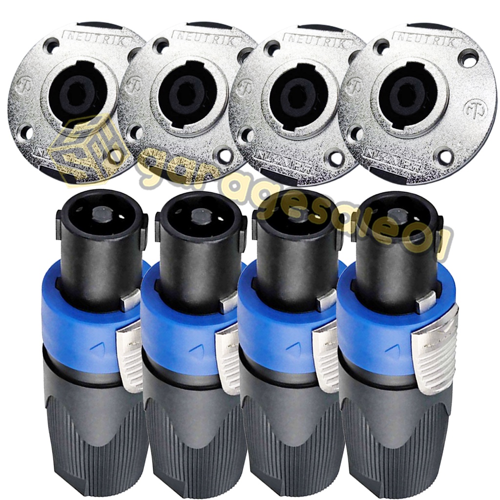 ⭐ (4PAIRS) NEUTRIK Speak-On Plug 4 Pins Male With SpeakON Female Jack ...