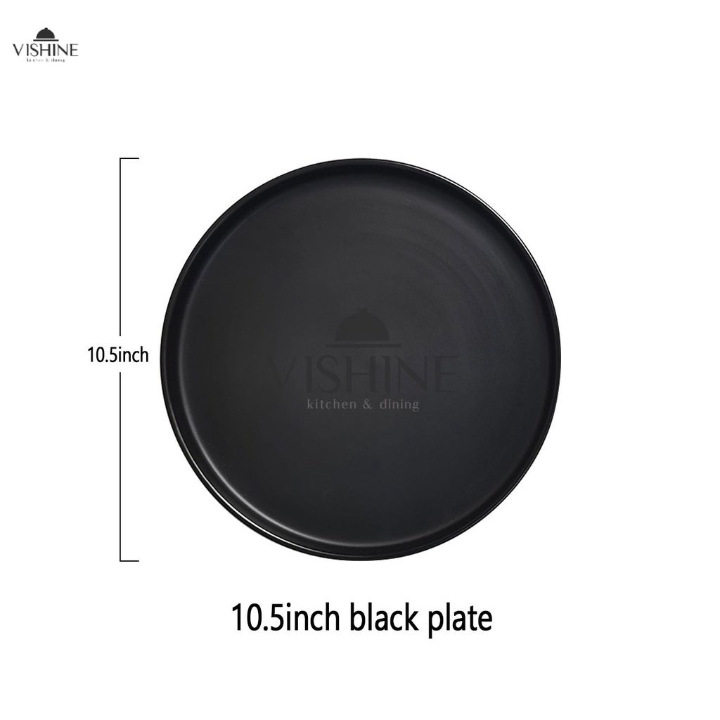 VISHINE Ceramic Dinner Plate Japanese Stoneware Sesame Glaze Tableware ...