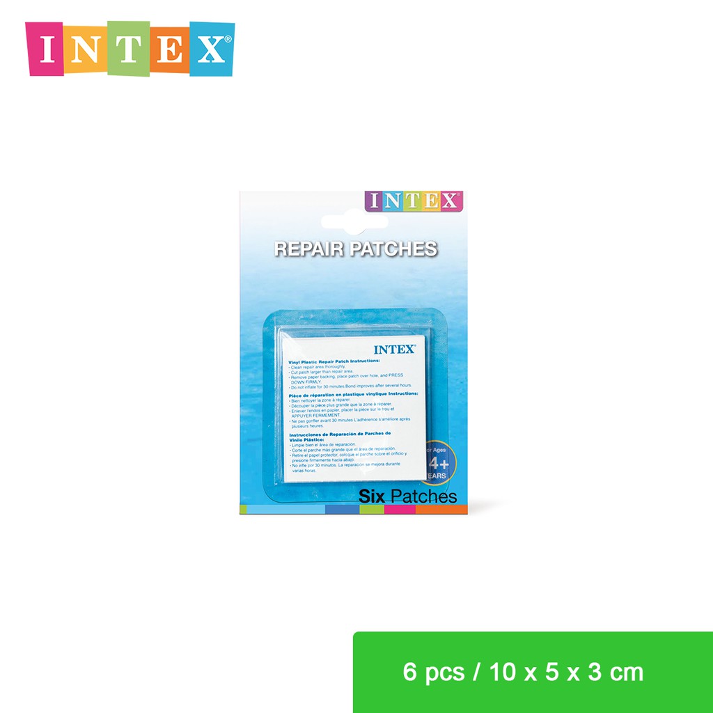 INTEX® 59631 Repair Patches, 6 Stick-On Vinyl Patches, Ages 14+ (7.5 sq ...
