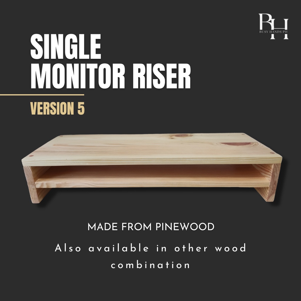 V5 | Wooden Monitor Riser | Monitor Stand | Desk Shelf | Shopee Philippines