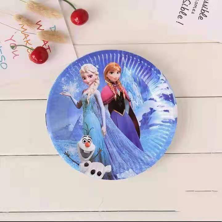 10 Pcs 9 inches Cartoon Frozen Children's birthday cake plate ...