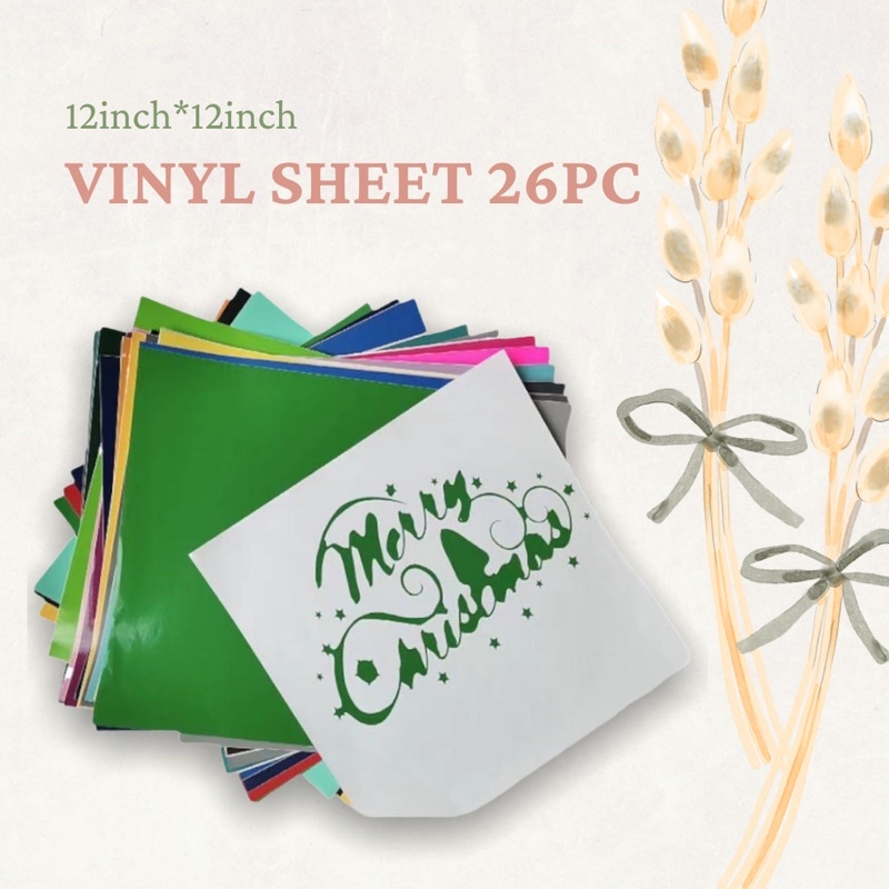 12”x12” Assorted 26Colors Adhesive Vinyl Sticker Sheet for cricut cameo ...