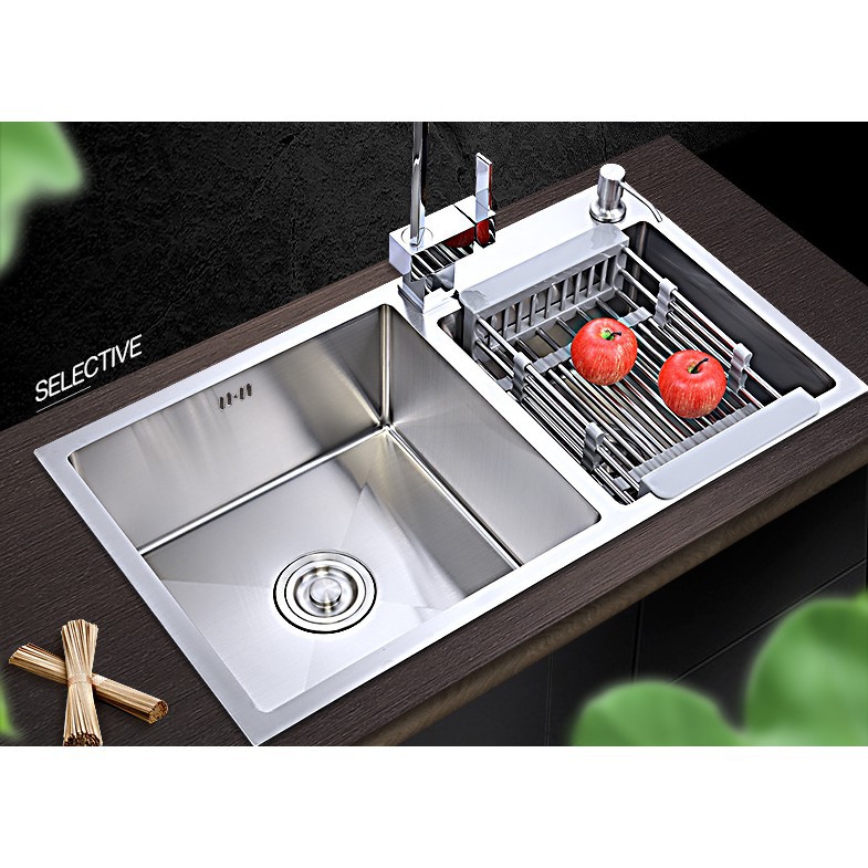 SUS304 stainless kitchen sink 2 Stainless Steel Handmade Sink Dual Slot ...