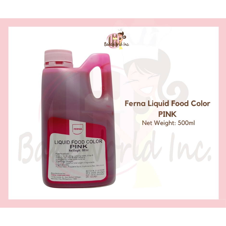 FERNA Liquid Food Color 500ml (Lemon Yellow/Violet/Pink/Purple ...