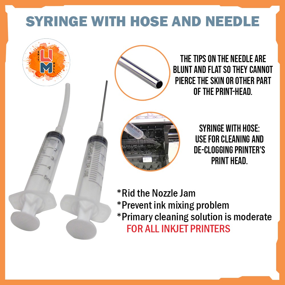 Universal Injector Syringe with needle hose inksyringe for refill ink ...