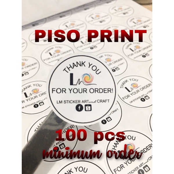 Piso Print personalized/Customized Label Sticker | Shopee Philippines