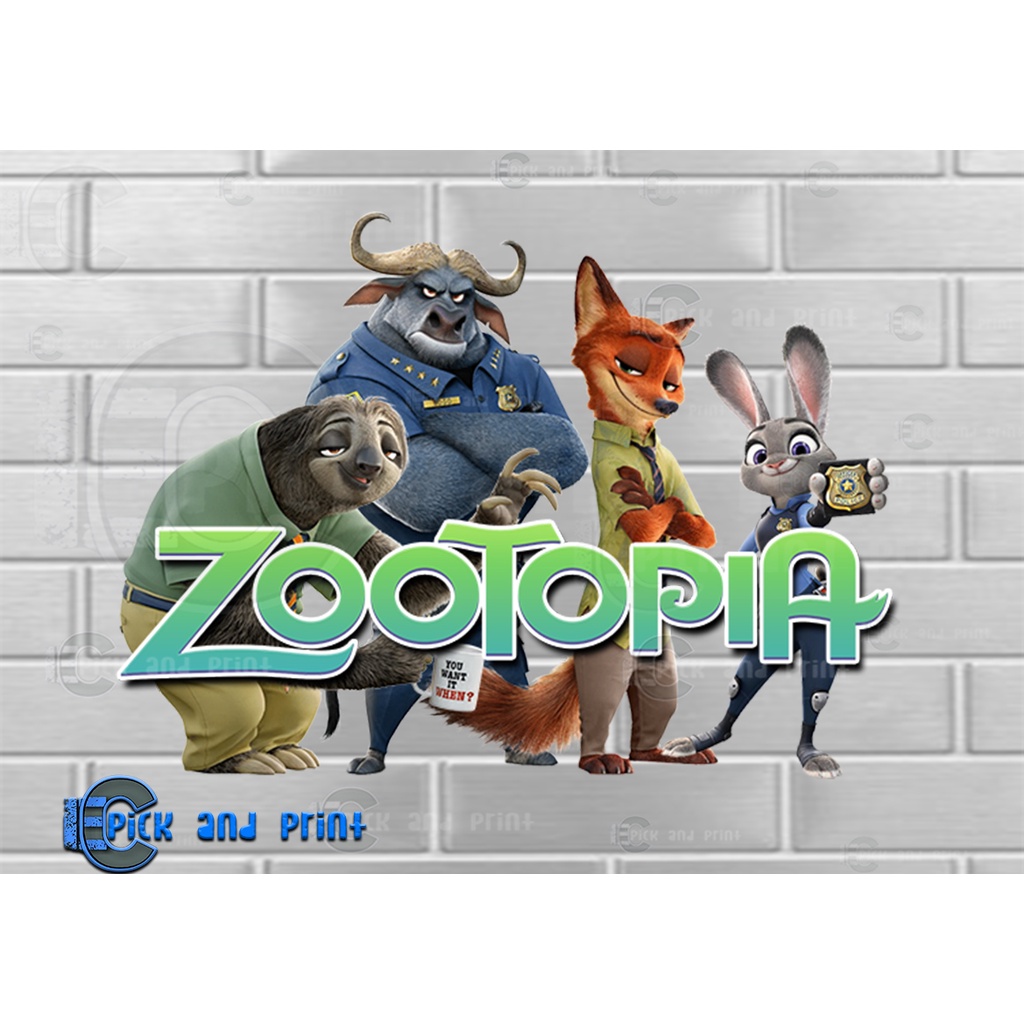 Zootopia Character Cut Outs for DIY party Backdrop Party Decorations ...