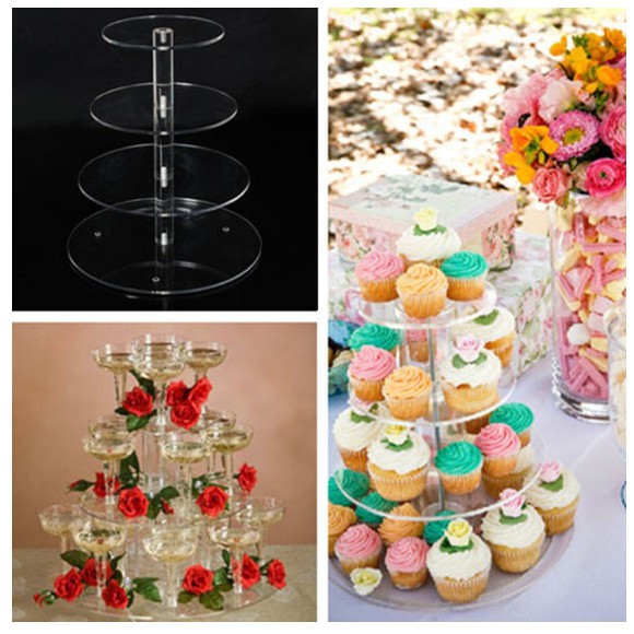 3/4 /5 Tier Acrylic Cupcake Stand dessert buffet display serveware ...