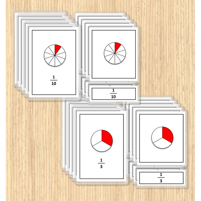 Montessori FRACTIONS - Three Part Cards - - Nomenclature Card | Shopee ...