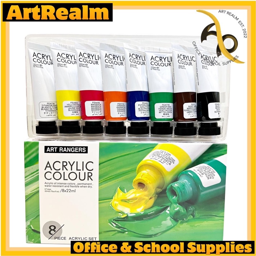 Art Rangers 8pcs x 22ml Acrylic Paint Set | Shopee Philippines