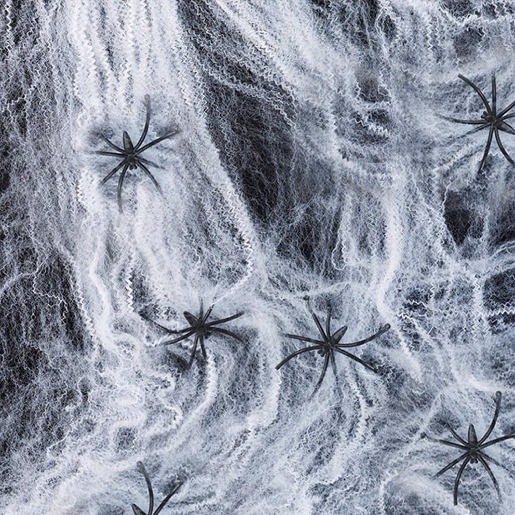 White Spiders Web Halloween Party Decorations With 2 Stretchable 30g ...