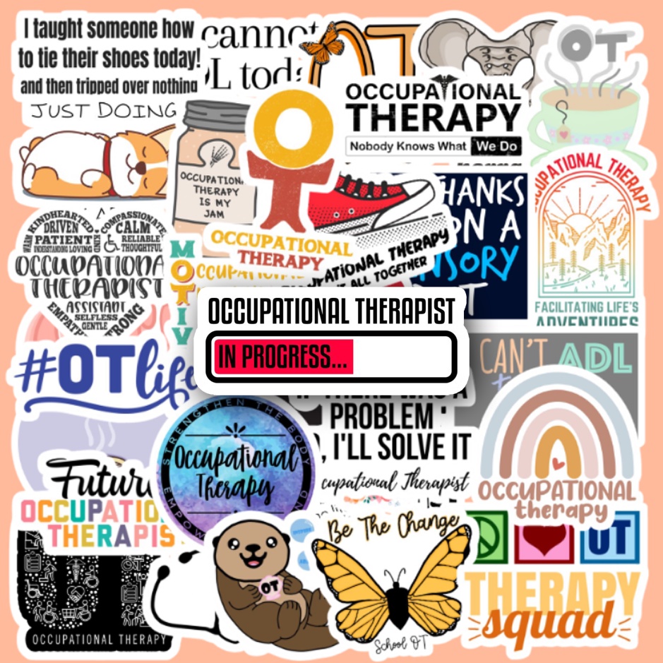 50 pcs. OCCUPATIONAL THERAPY stickers | water proof | OCCUPATIONAL ...