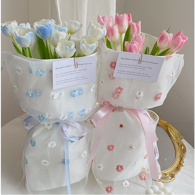 Floral Net Yarn Flower Wrapping Mesh Bouquet Wrapper for Flower Gift ...