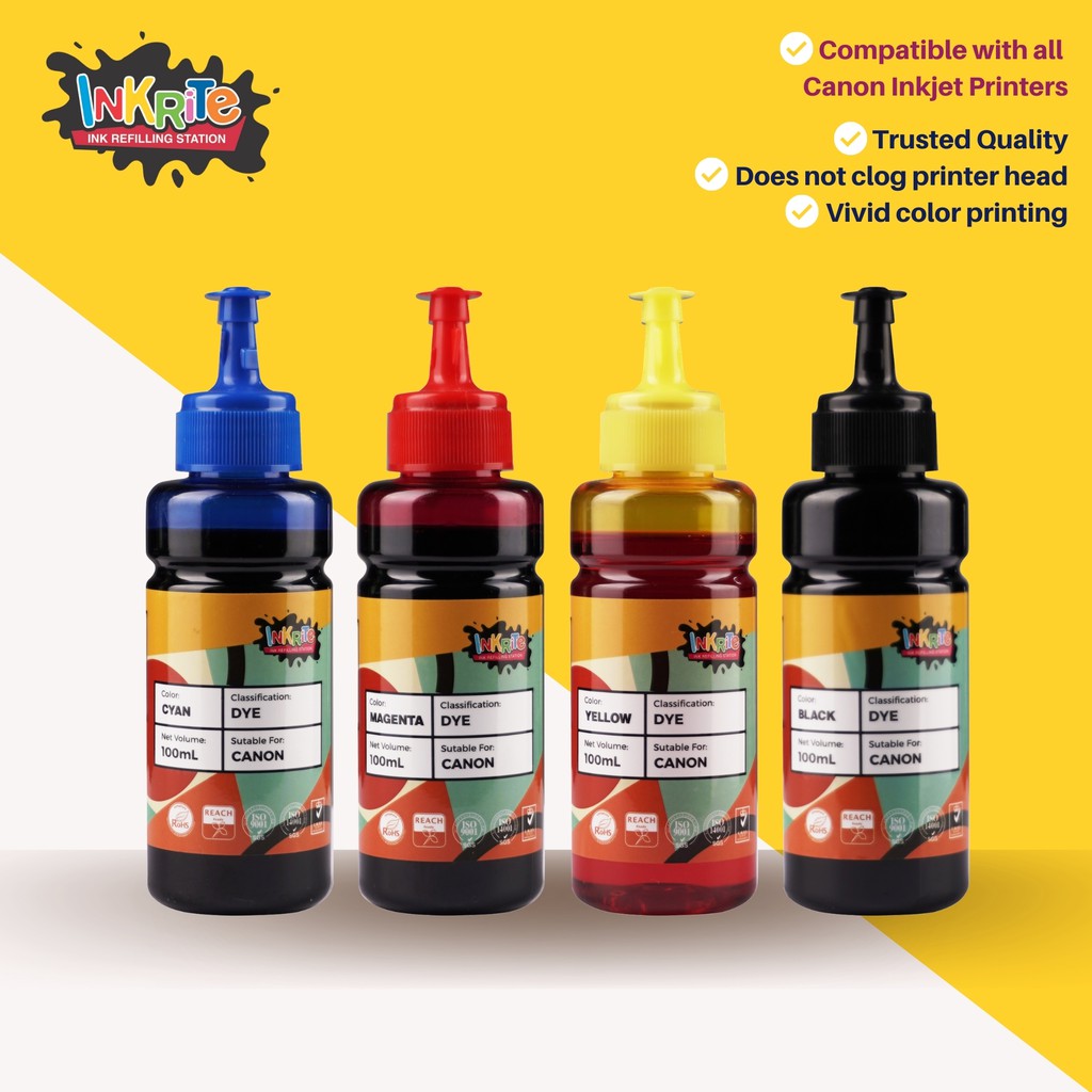 Inkrite Ink for Canon Inkjet Printers, 100 ml | Shopee Philippines