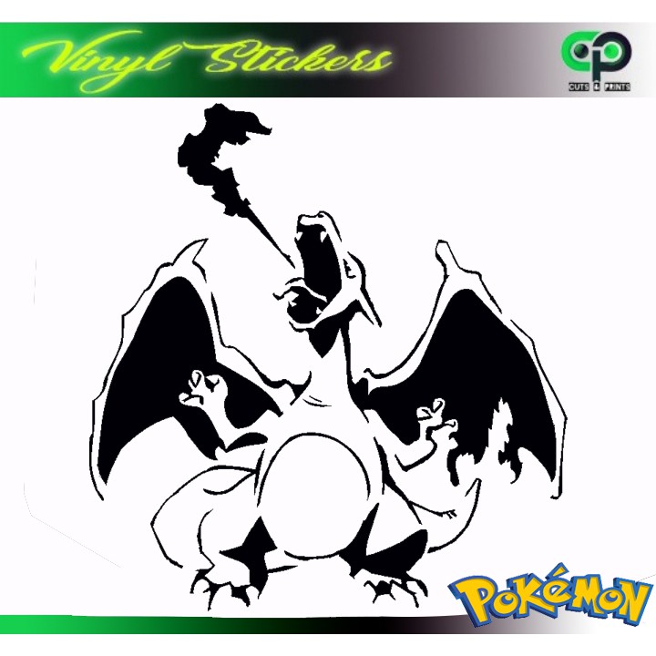 Charizard 001 - Pokemon Vinyl Sticker (For Laptop, Motorcycle, Car, Etc ...