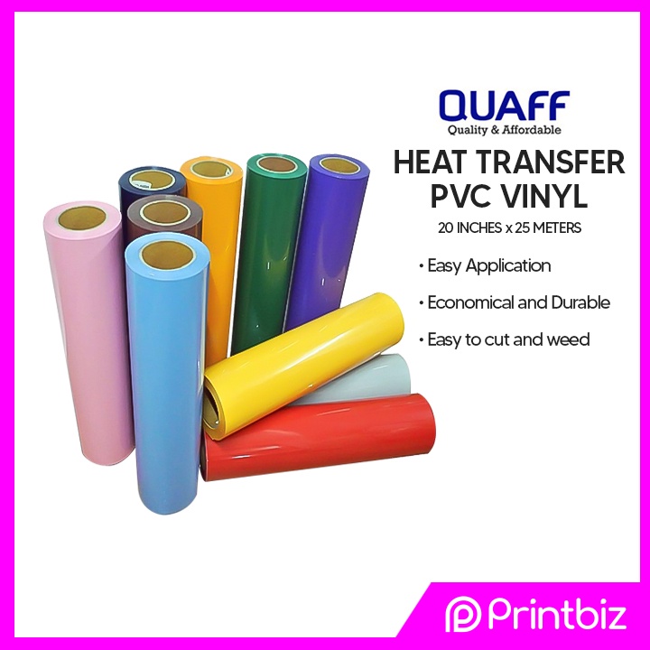 QUAFF PVC Heat Transfer Vinyl 20" (CDP16 - CDP30) PER YARD | Shopee ...