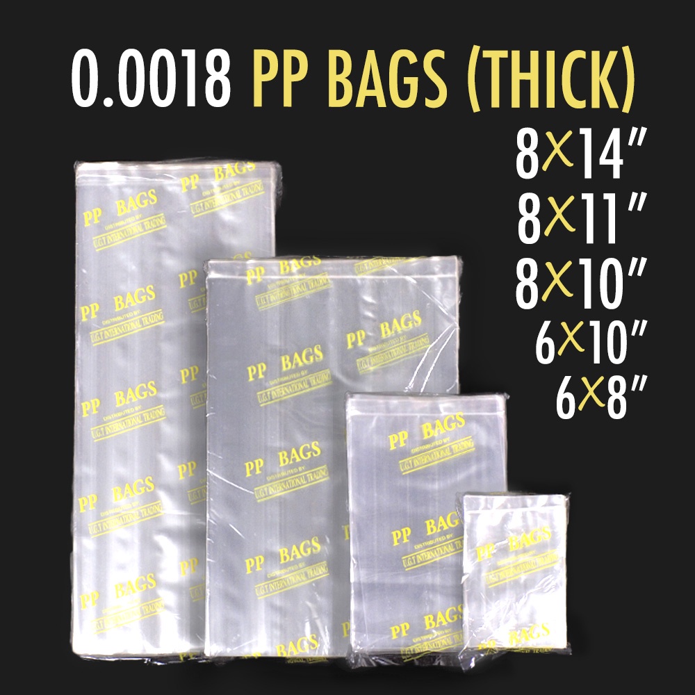 [100pcs] PP Bags 0.0018 (THICK) 6x8, 6x10, 8x10, 8x11, 8x14 for ...