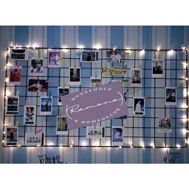 60cm x 120cm Iron Grid Metal Wire Screen Mesh Wall Decor | Shopee ...