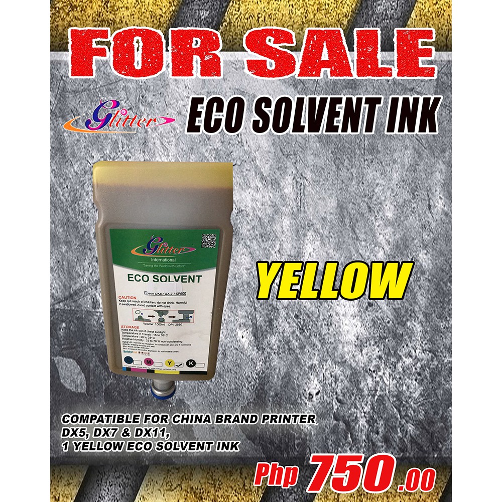 ECOSOLVENT INK GLITTER-(1L)-(YELLOW) | Shopee Philippines